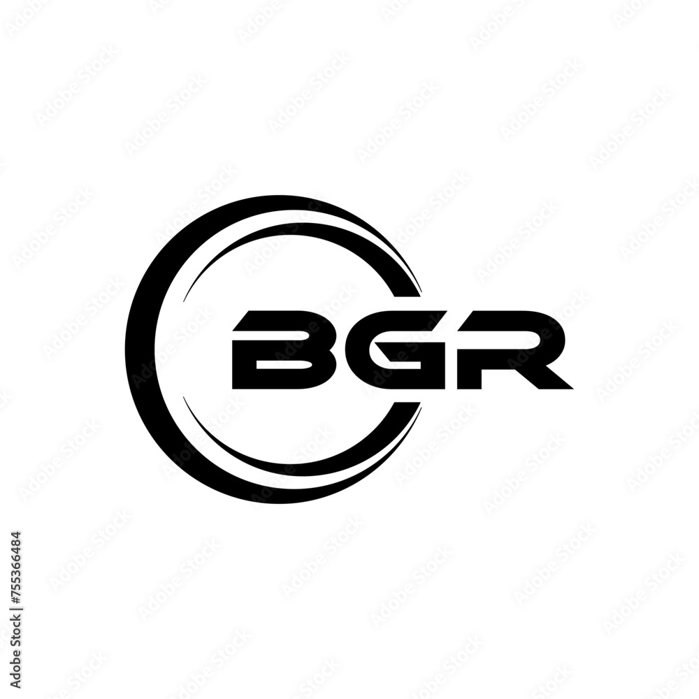 BGR letter logo design in illustration. Vector logo, calligraphy ...