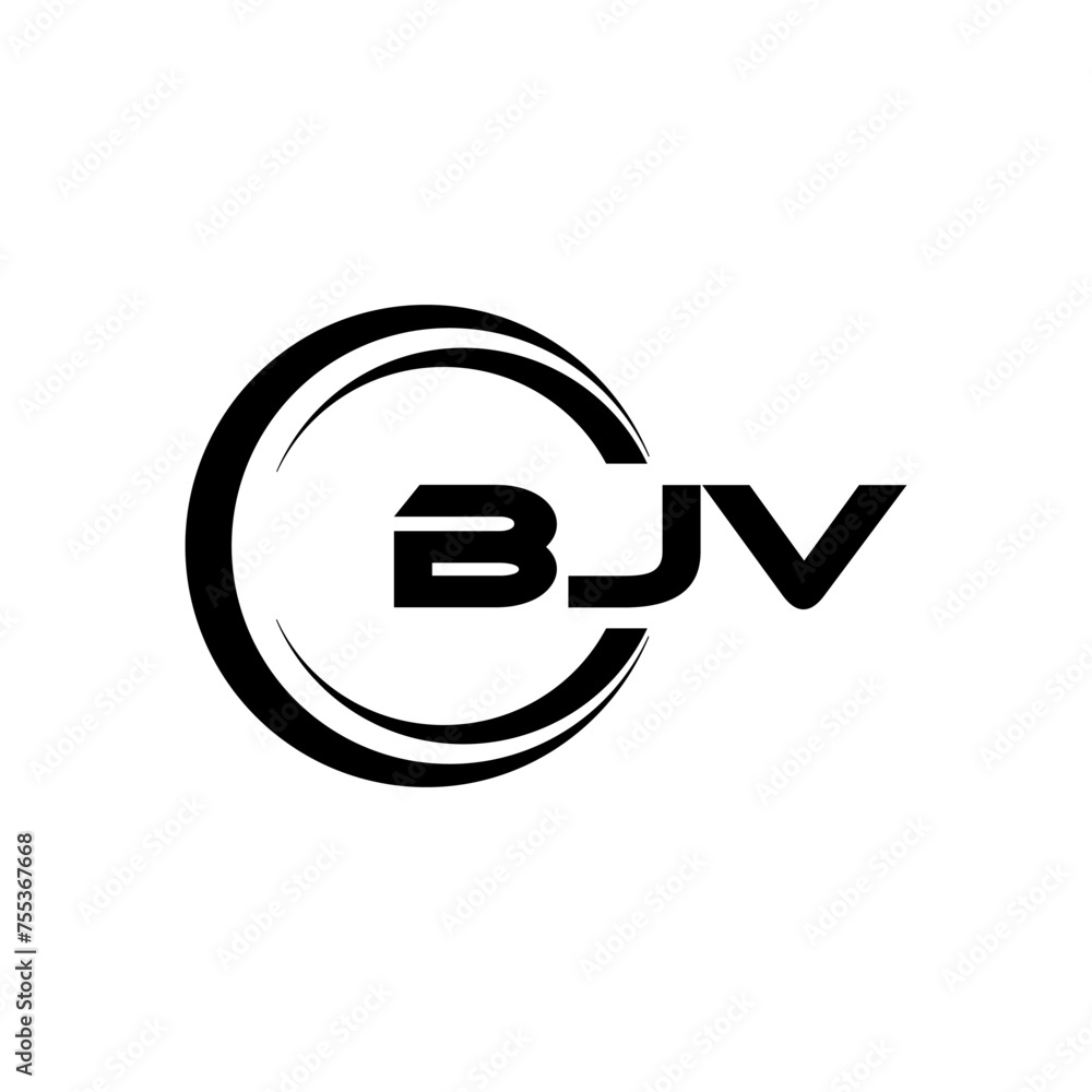 BJV letter logo design with white background in illustrator, cube logo ...