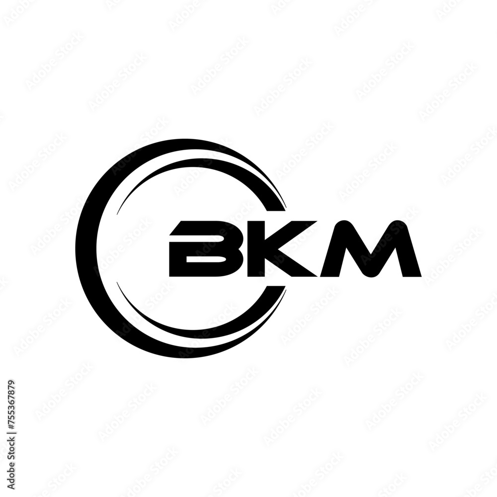 BKM letter logo design with white background in illustrator, cube logo, vector logo, modern ...