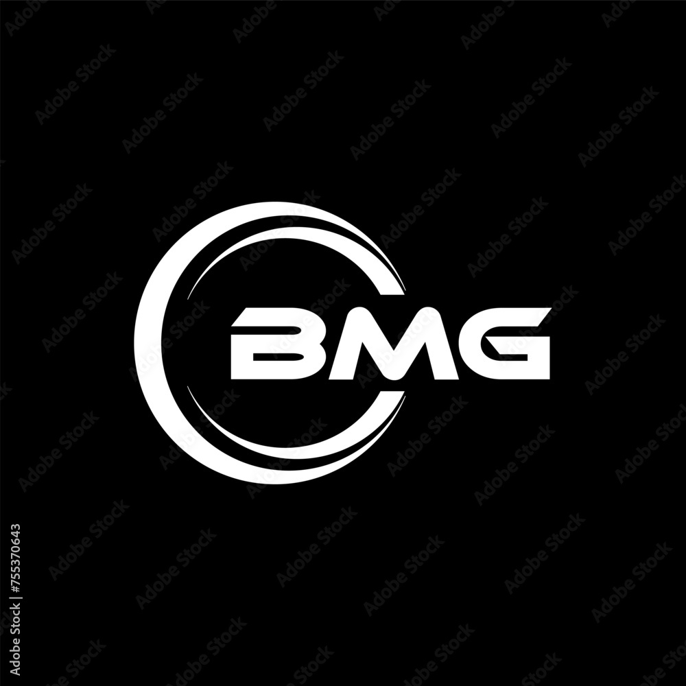 BMG letter logo design in illustration. Vector logo, calligraphy ...