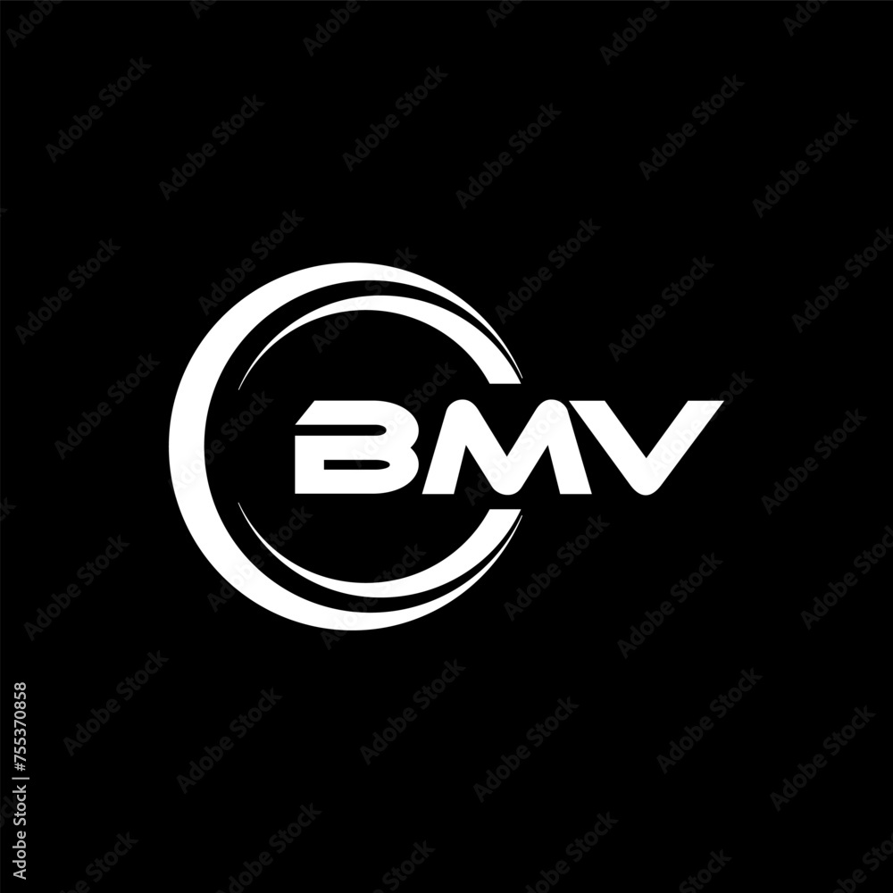BMV letter logo design in illustration. Vector logo, calligraphy ...