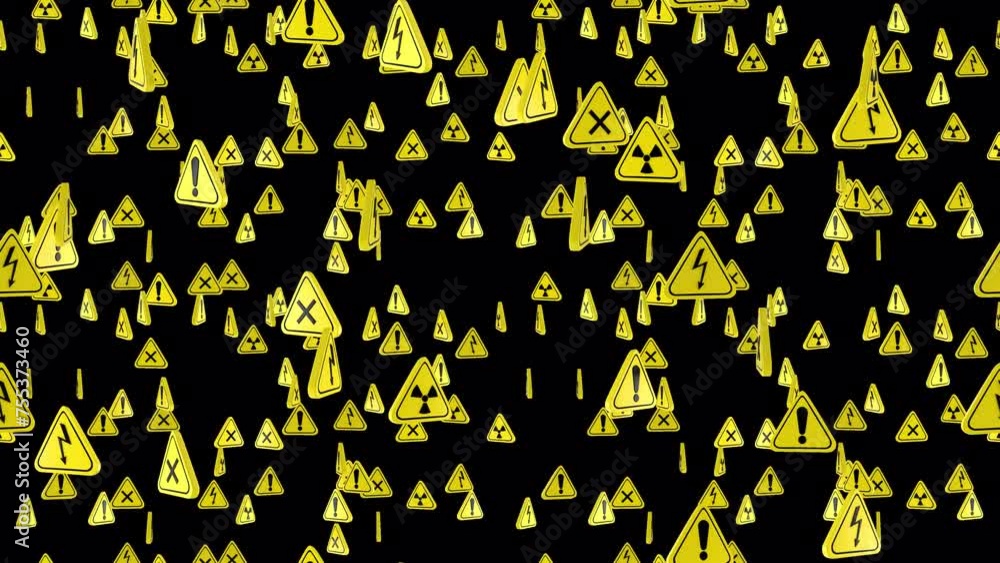 Vidéo Stock Signage Security Warning loop tile with alpha rising. This ...