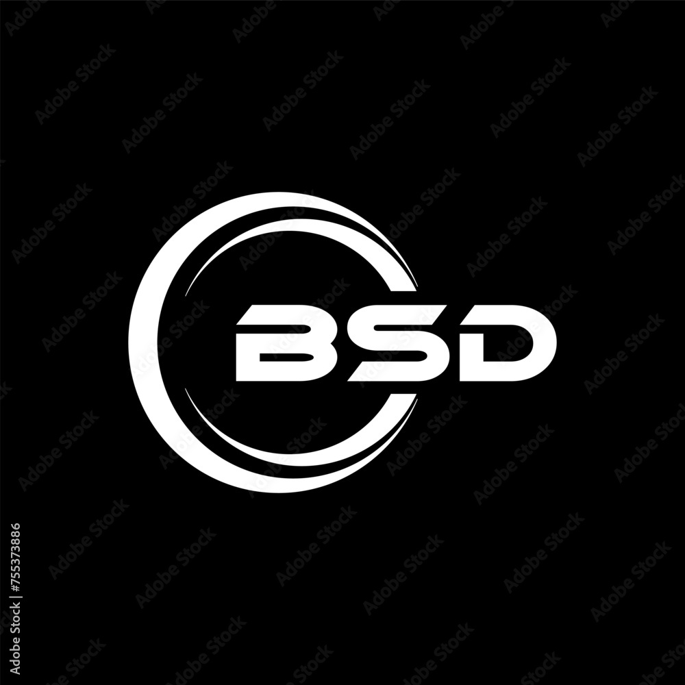 BSD letter logo design in illustration. Vector logo, calligraphy ...
