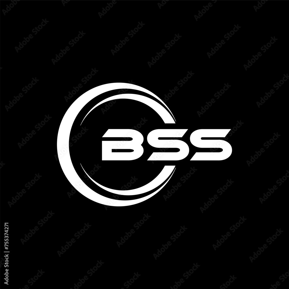 BSS letter logo design in illustration. Vector logo, calligraphy ...
