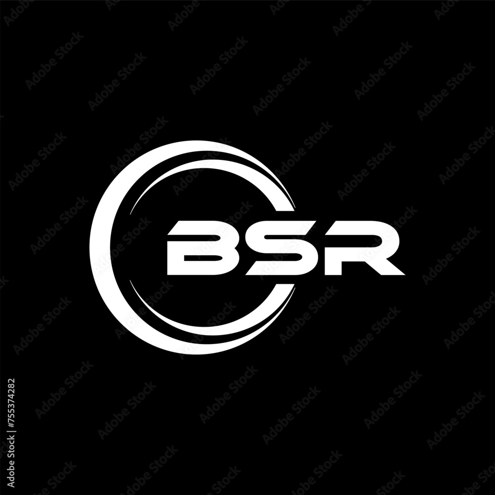BSR letter logo design in illustration. Vector logo, calligraphy ...
