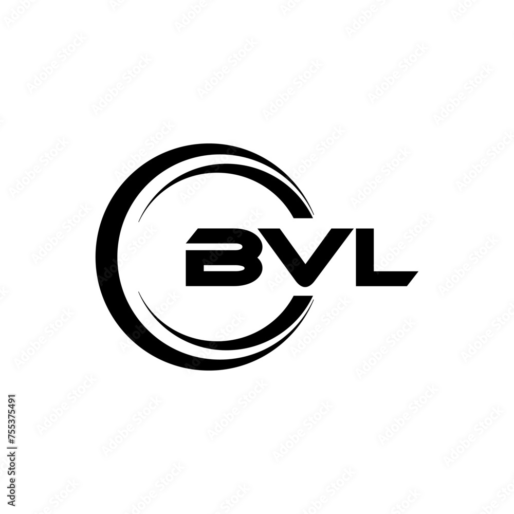 BVL letter logo design with white background in illustrator, cube logo ...