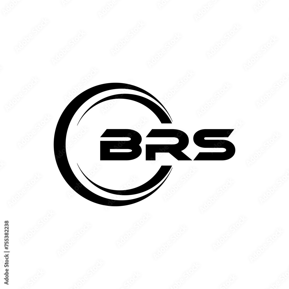 BRS letter logo design with white background in illustrator, cube logo ...