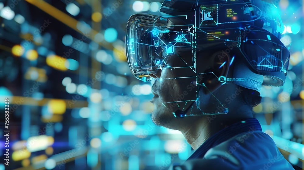 Generative AI : engineer use augmented mixed virtual. iot smart ...