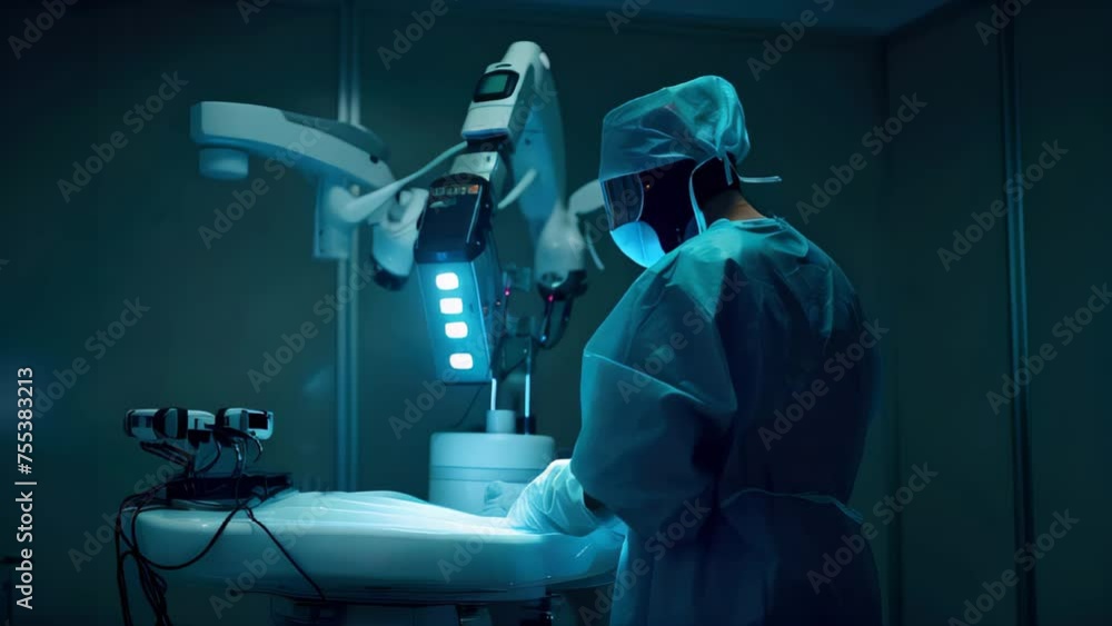 operating room. smart medical technology concept, advanced robotic ...