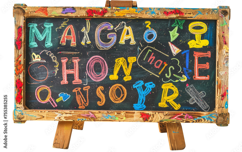 Phonics Sounds and Word Families Illustrated on a Blackboard Isolated ...