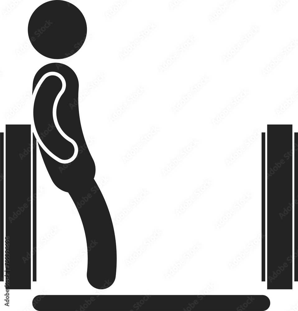 Isolated pictogram sign of stickman leaning on escalator, for indoor ...