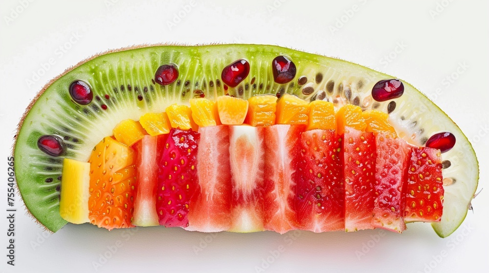 Foto de Cross-section of a fruit showing different layers and seed ...