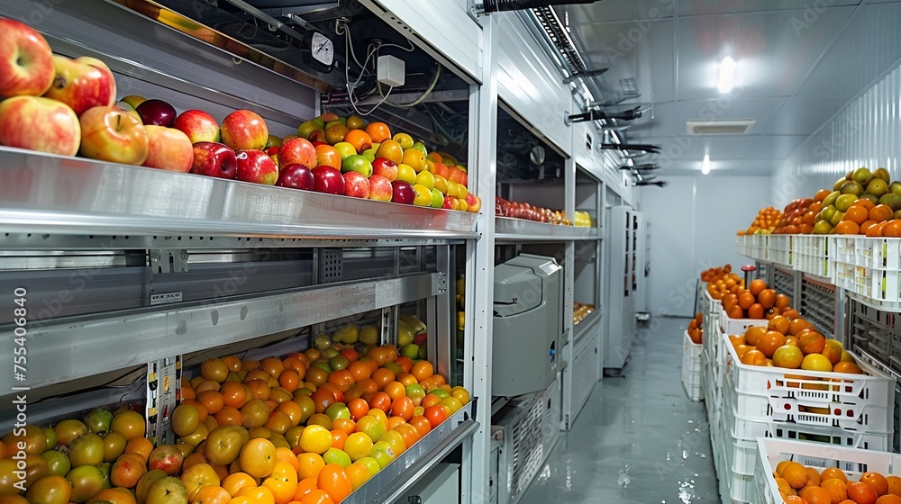 Temperature and humidity control systems in a fruit storage facility ...