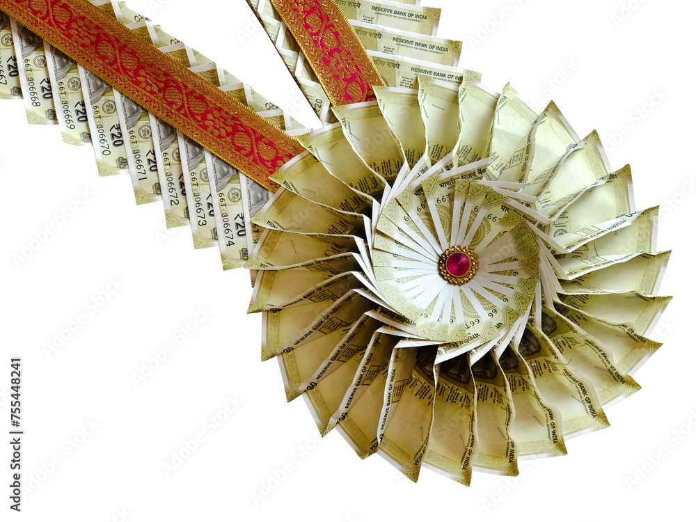 Indian Currency garland (haar,Mala), These haar are made with indian ...