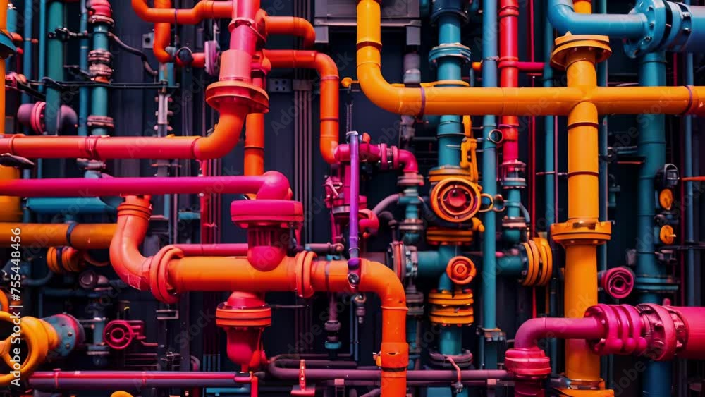 An intricate network of pipes tanks and valves used to circulate and ...