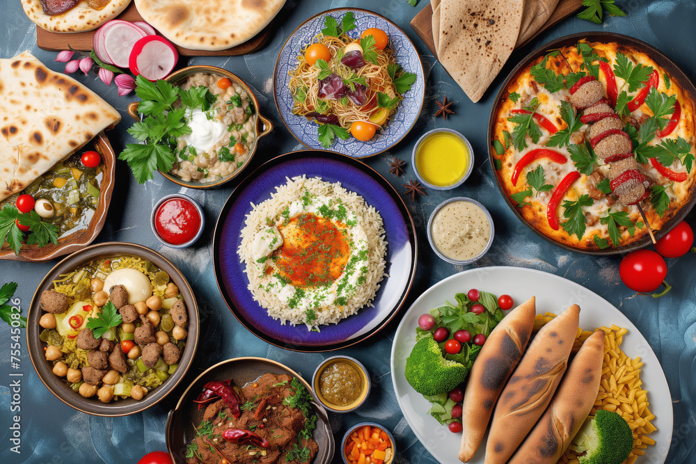 Selection of dishes represents food permitted during sawm period ...