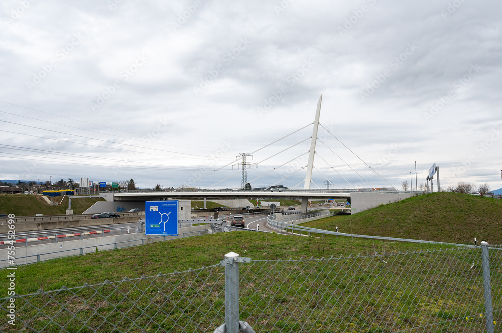 Jonction autoroute, route des nations, Grand Saconnex Stock Photo ...