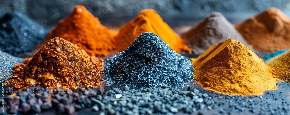 Extracted and Refined Piles of Precious Rare Earth Elements. Concept ...