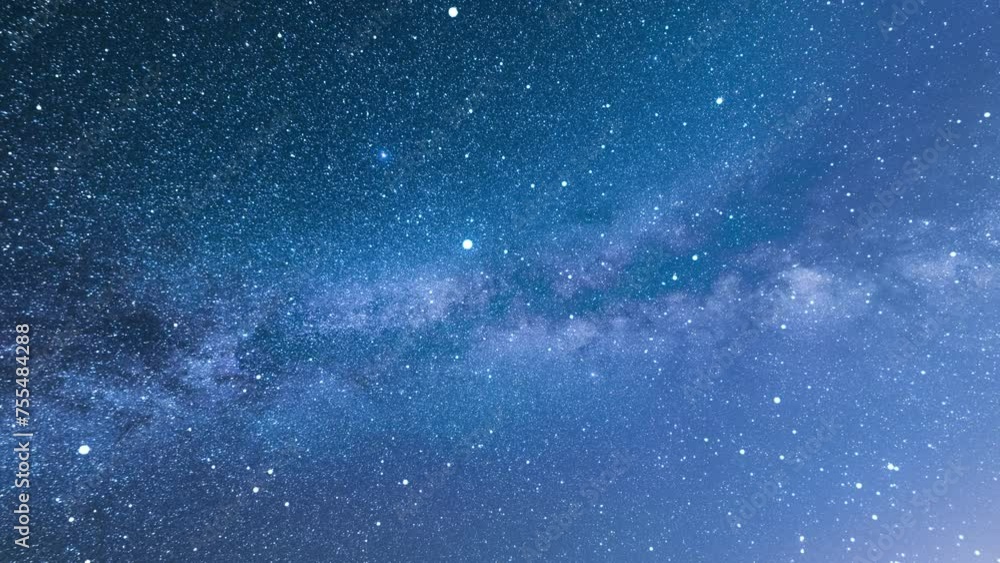 Space travel background among the luminous stars with blue background ...