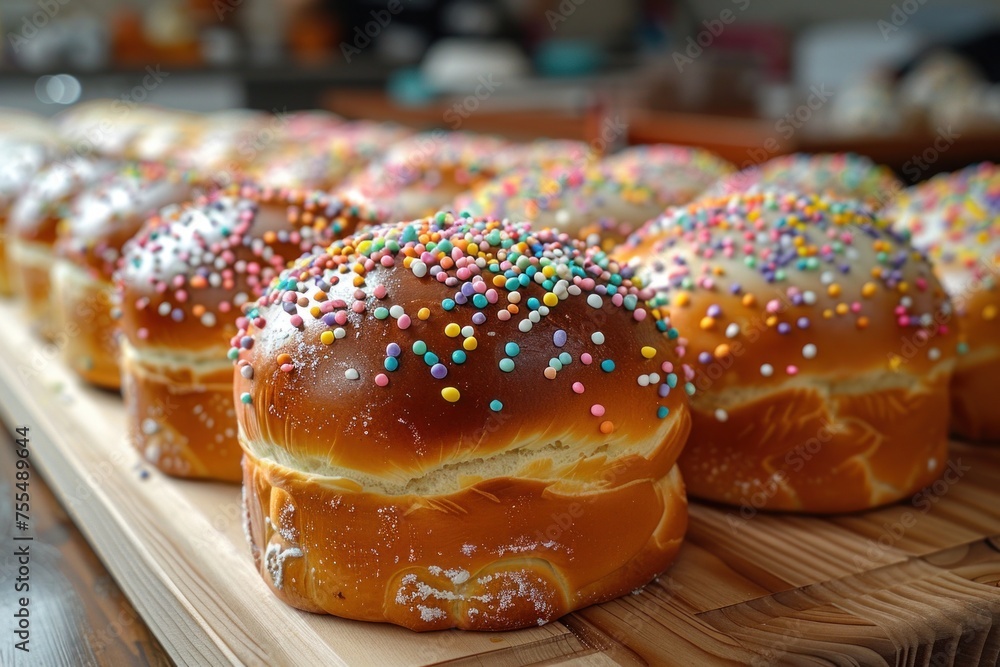 Distribution of the Easter cake to the faithful after the Bright ...