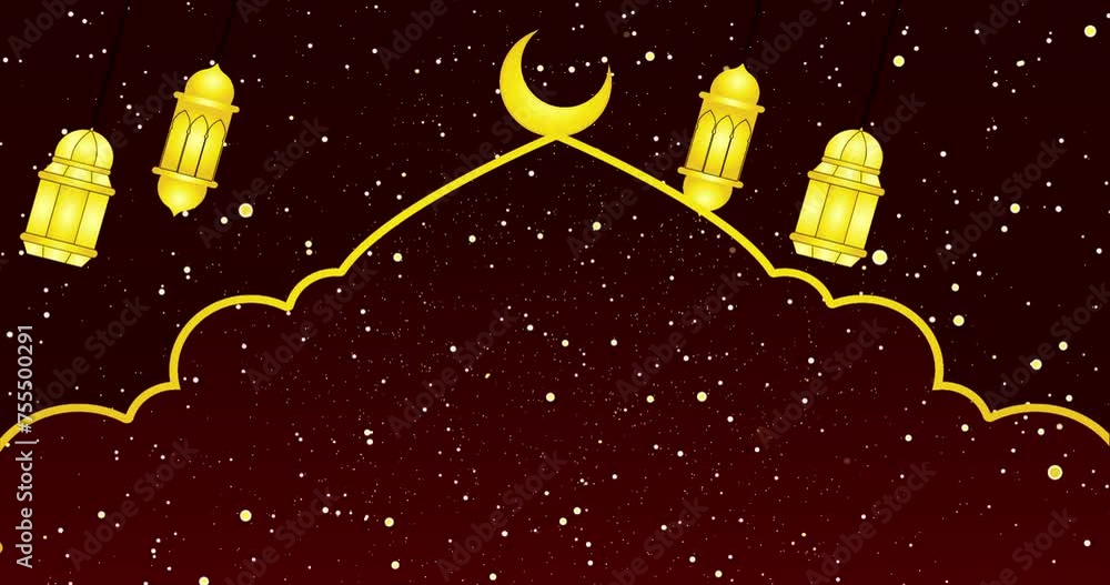 Vidéo Stock 4K Ramadan Background with Islamic moon and lantern ...