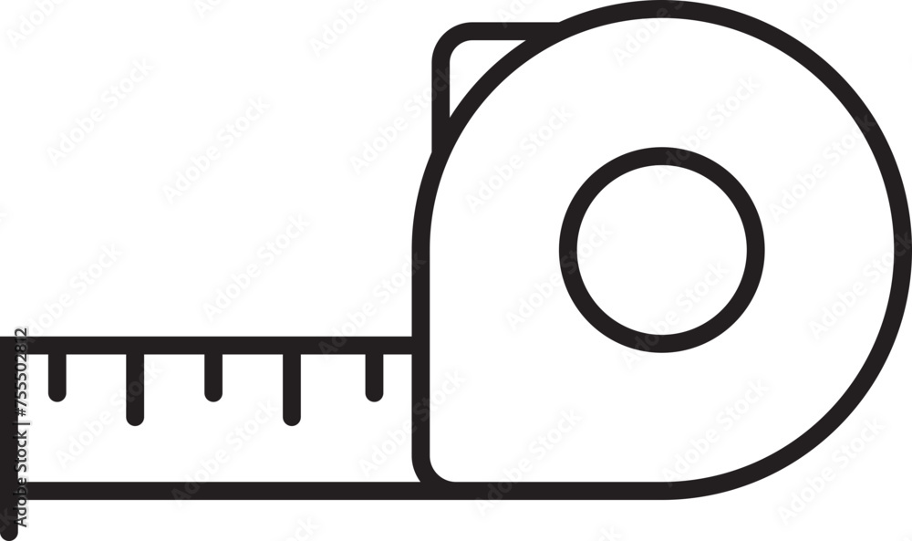 Measuring tape icon vector. Outline style editable stock for mobile ...