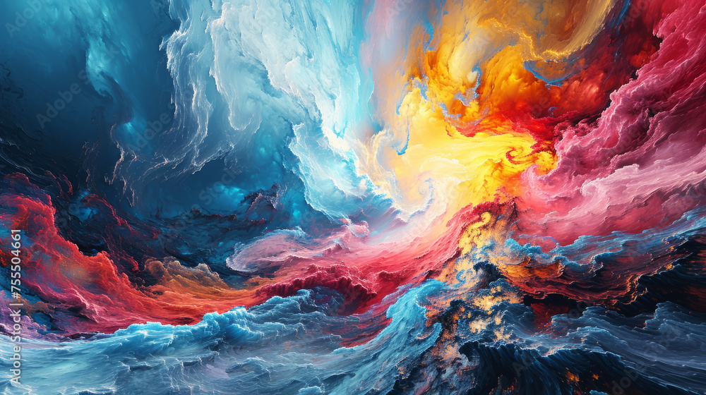 Magic realism style arty AI abstract background with vivid dark colors ...