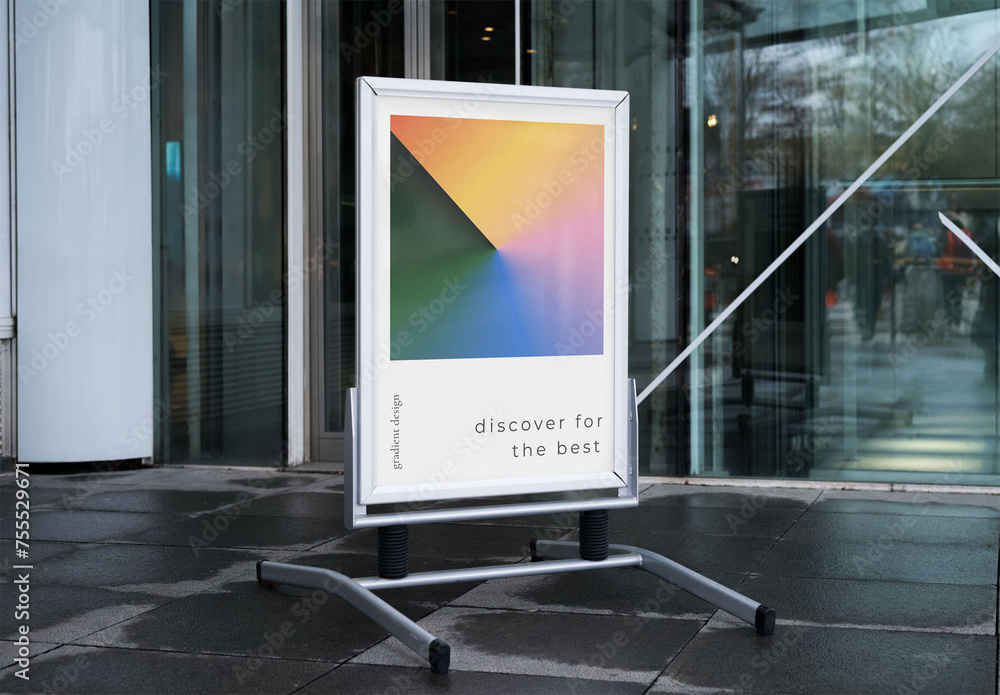 Mockup of customizable vertical freestanding sign Stock Template ...