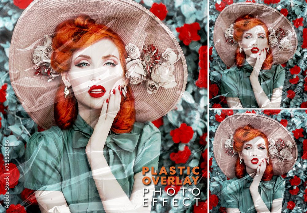 Plastic Foil Overlay Photo Effect Stock Template | Adobe Stock