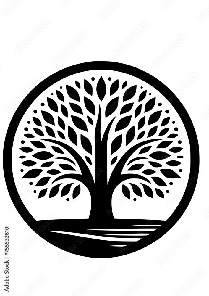 Tree Icon, Tree Emblem, Tree Svg, Tree Of life, Tree Clipart, Cut file ...