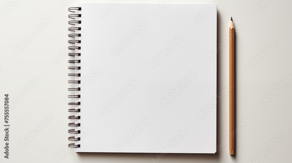 Bloc note blanc sur fond blanc. Mock-up. Papier, cahier, business ...