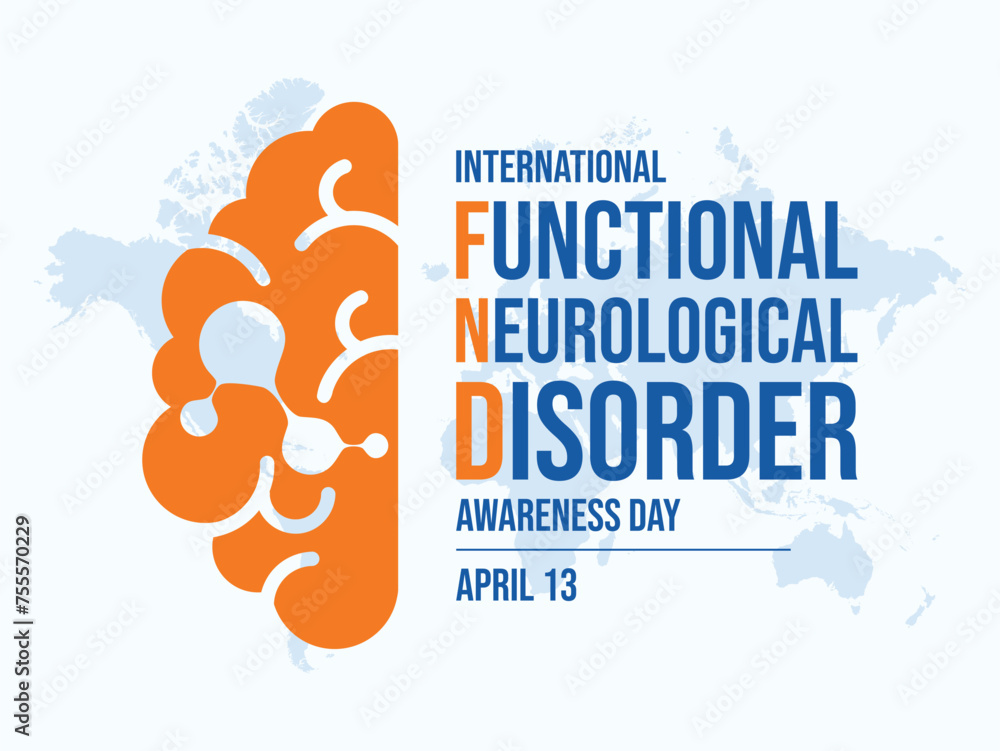 International FND Awareness Day poster vector illustration. Abstract ...