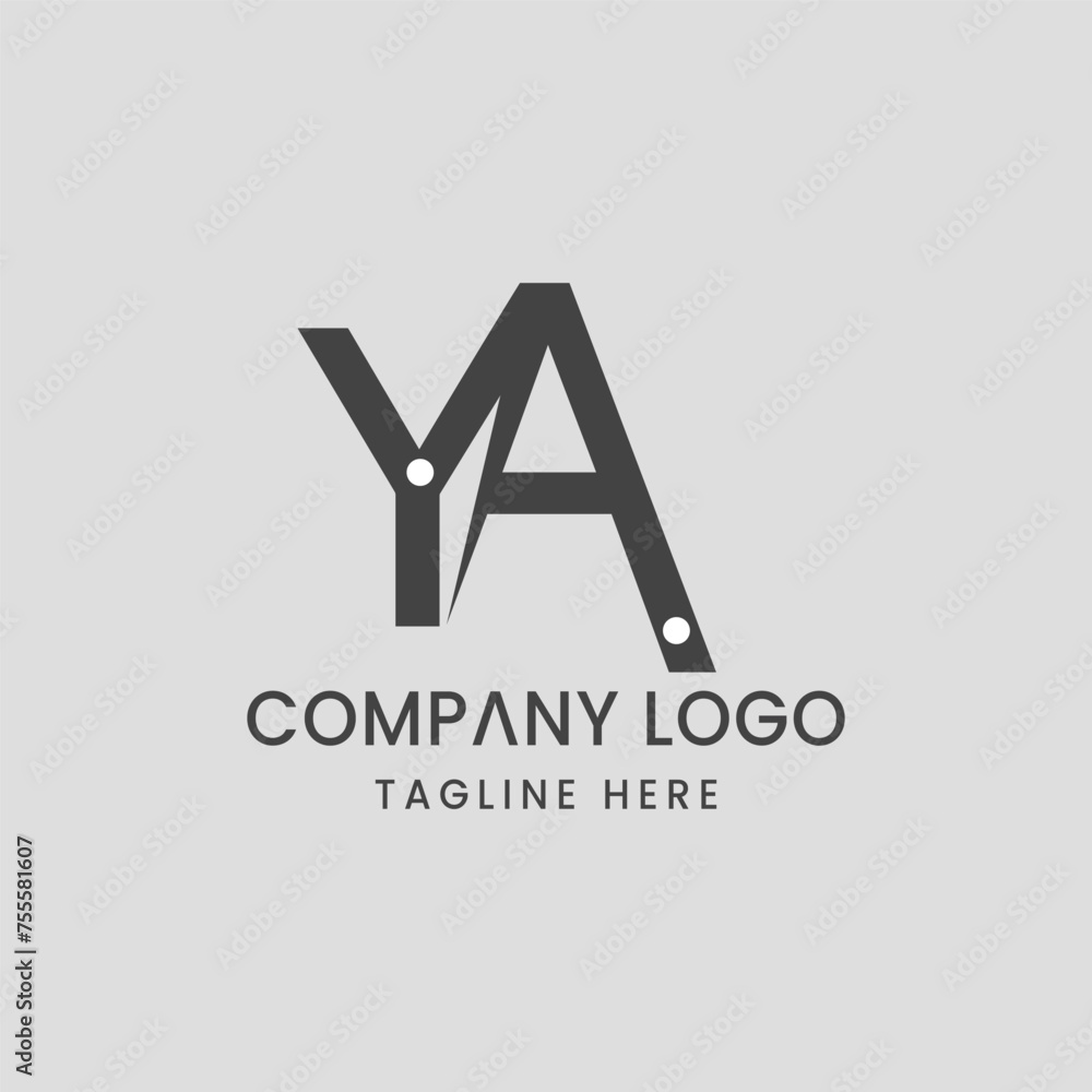 Letter YA Logo Design Outstanding Creative Modern Symbol Sign Stock ...