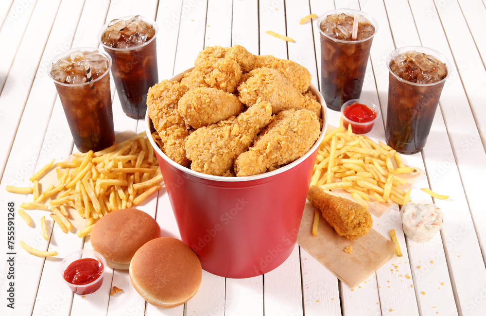 variety of chickens buckets and combos, finger licking snacks with ...