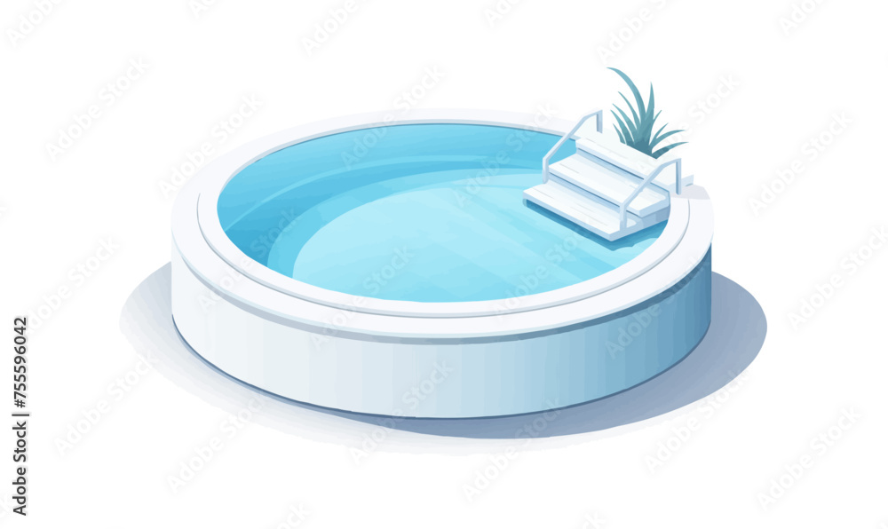 pool vector simple 3d smooth cut and paste white isolated illustration ...
