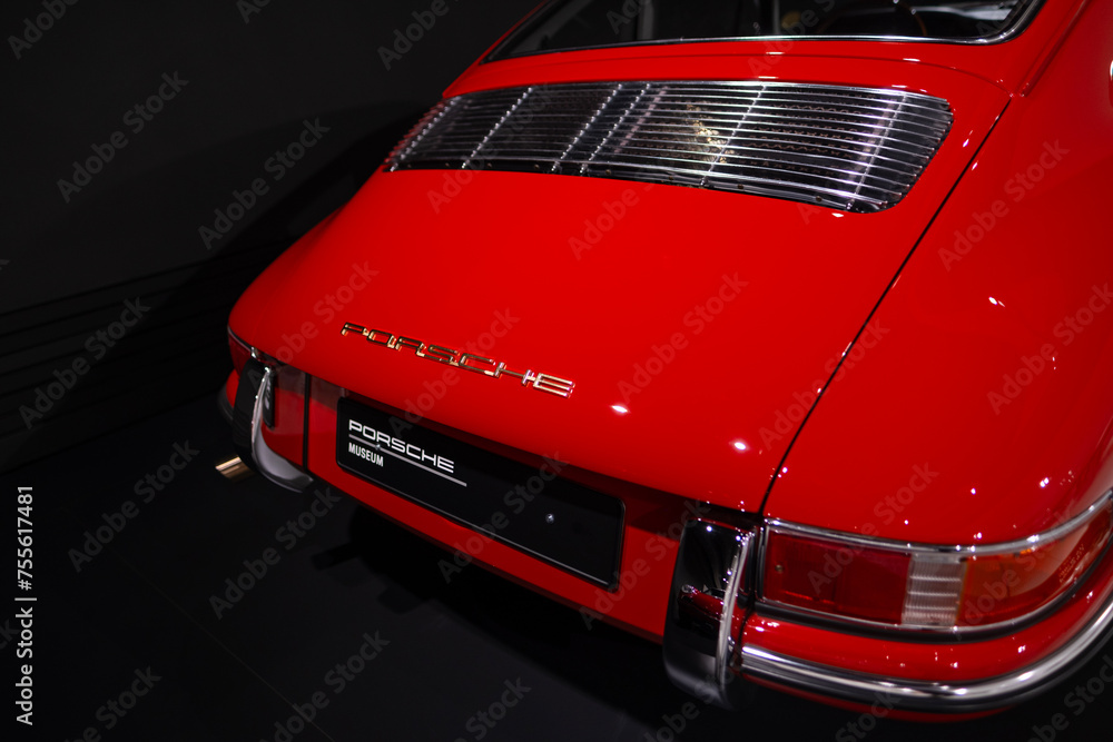 vintage red Porsche 911 901 Number 57 classic car 1963 on display ...