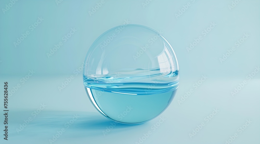 water glossy, modern magic 3D ball render with empty space simplified ...