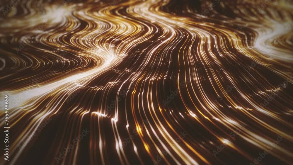 Gold Streaming Lines Background/ Animation of an abstract background of ...