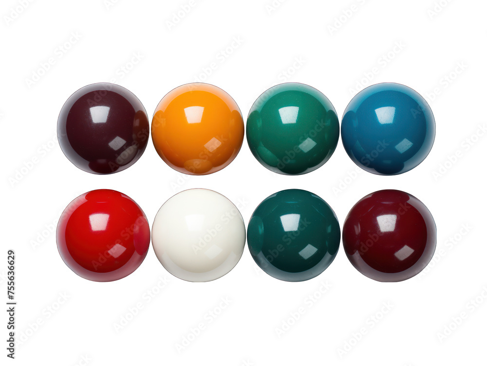 pool ball collection set isolated on transparent background ...