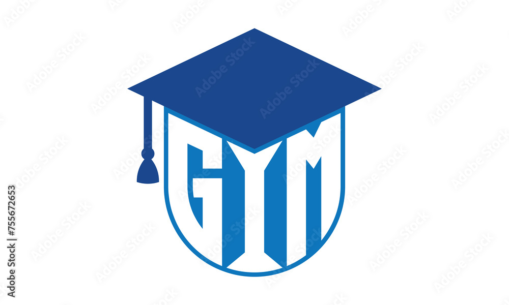 GIM initial letter academic logo design vector template. school college ...