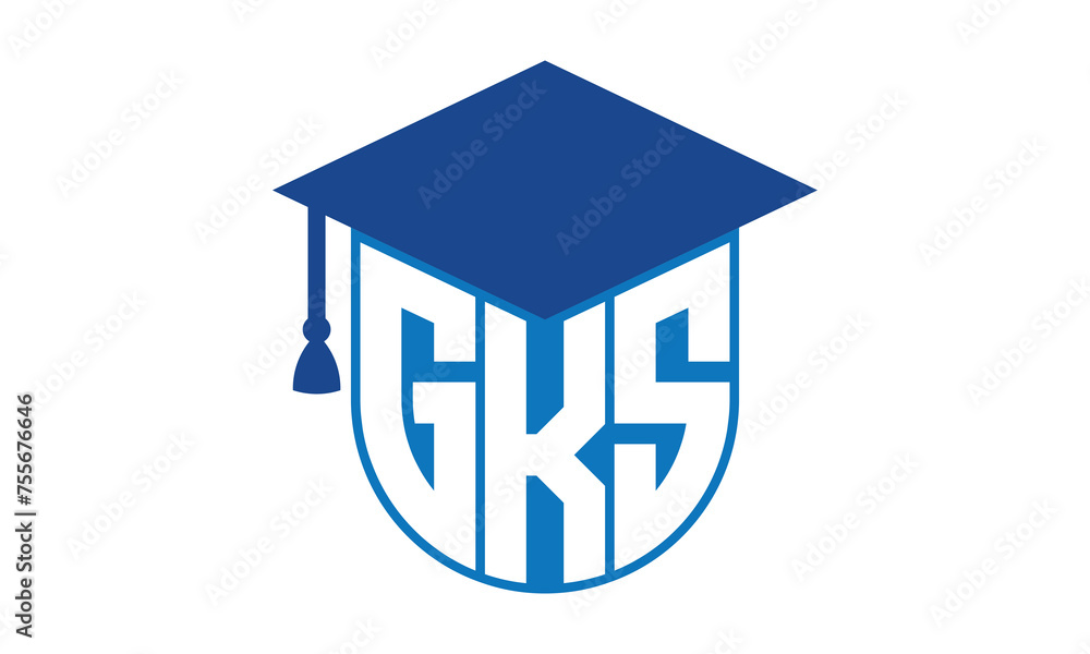 GKS initial letter academic logo design vector template. school college ...