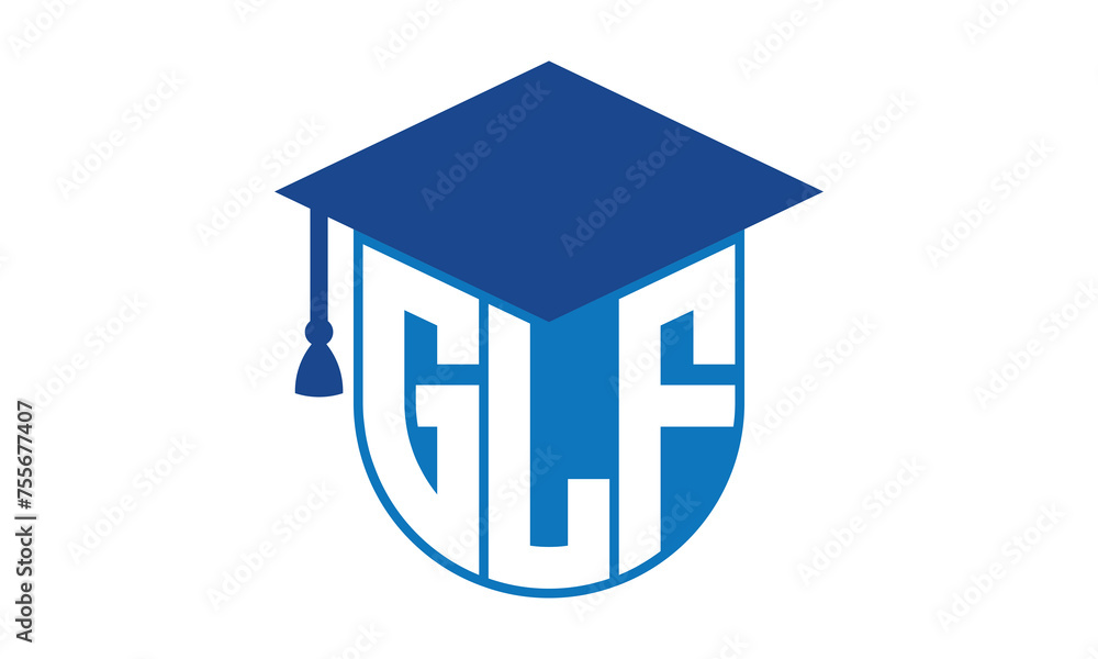 GLF initial letter academic logo design vector template. school college ...