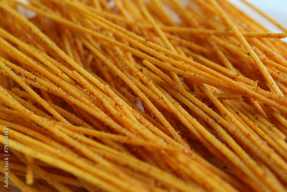 Background texture of Mie Lidi Pedas, traditional snack from Indonesia ...