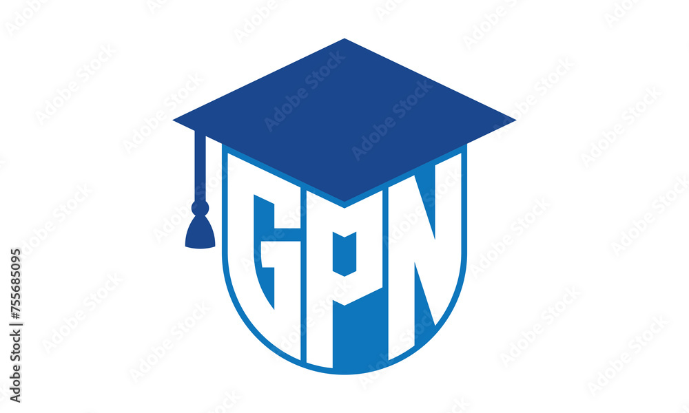 GPN initial letter academic logo design vector template. school college ...