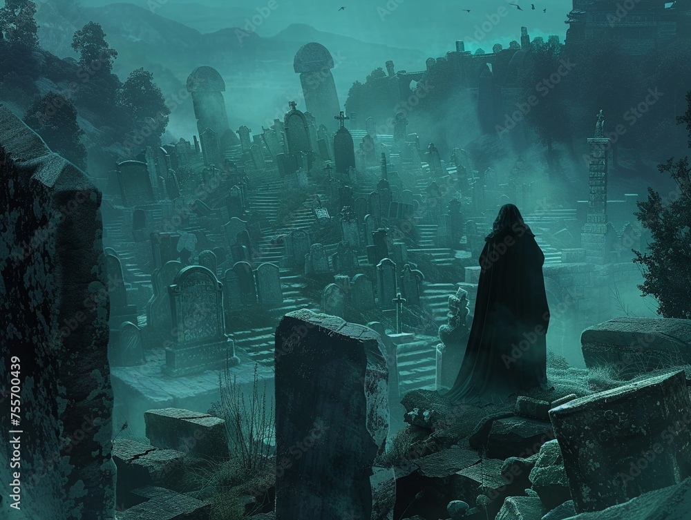 3D Illustrate of As they traversed the digital landscape the heroes ...