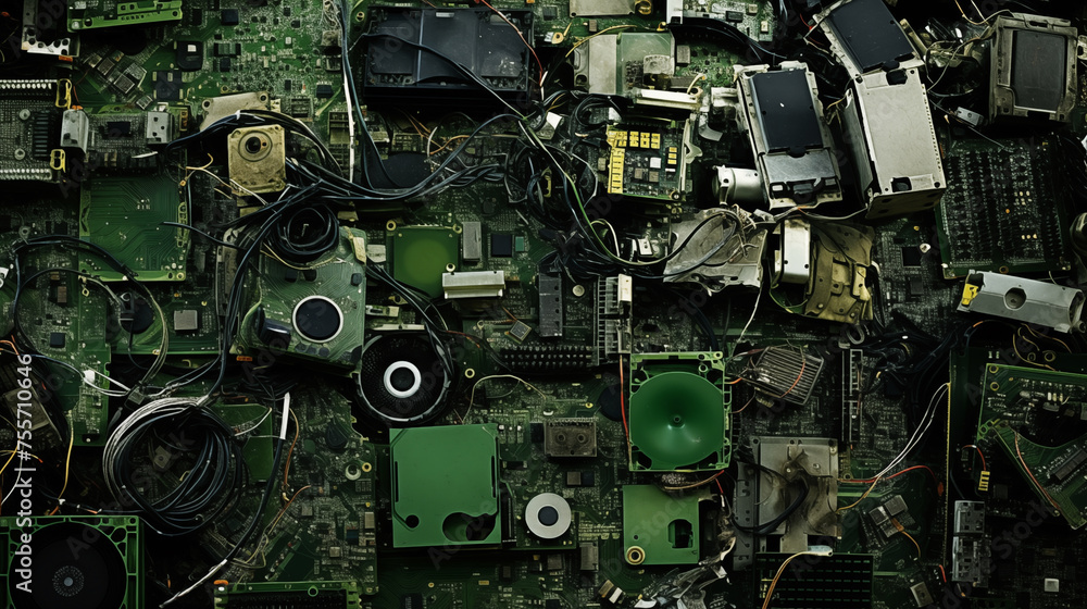 Computer parts to be recycling background. Recycling and waste ...