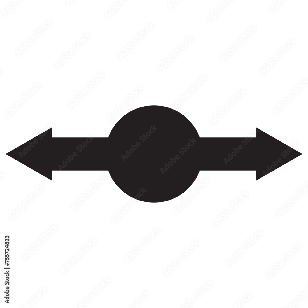 Rounded bullet point circle, double arrow. A two-way black marker ...