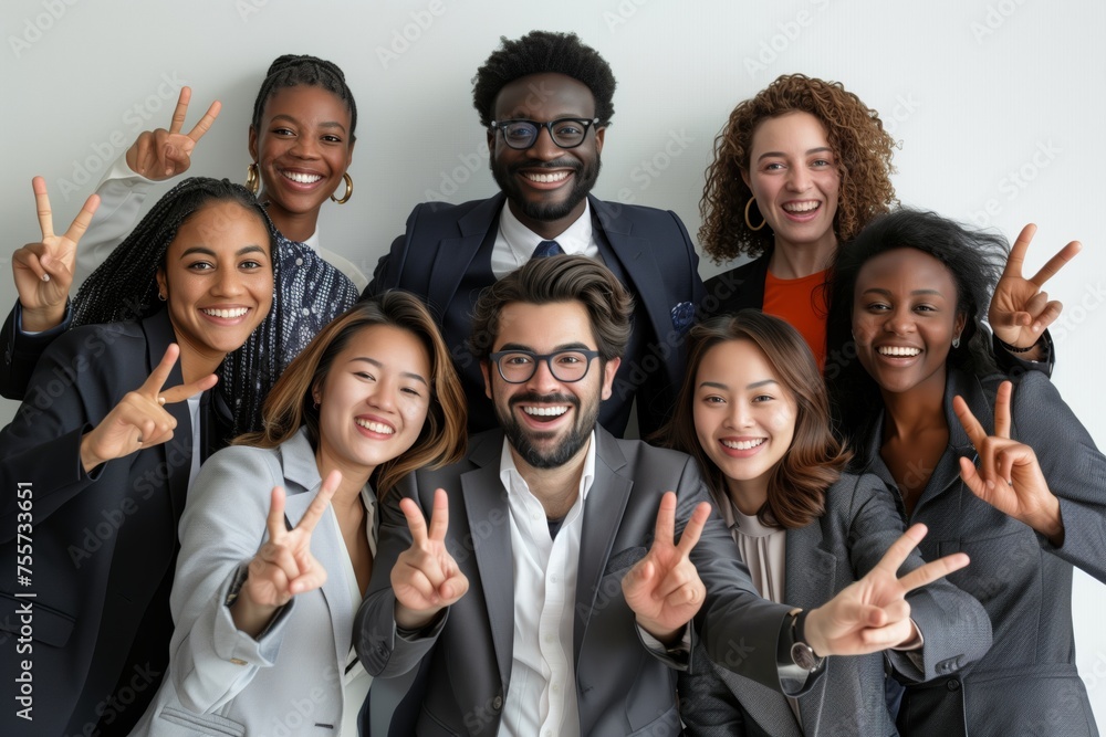 Business of interracial team in office isolated white - team Employee ...
