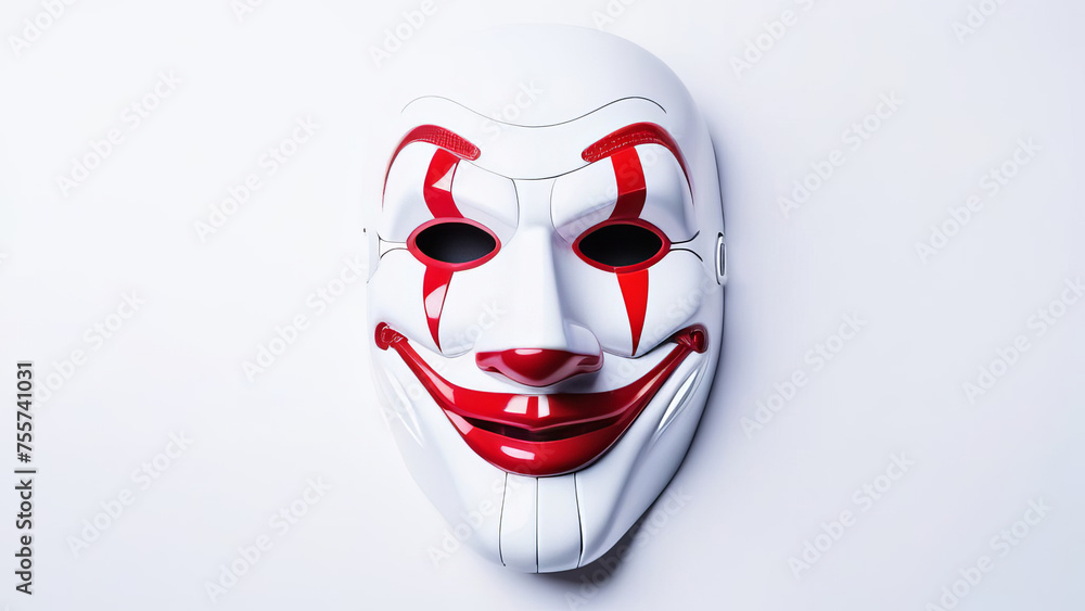 Sinister looking clown. Mask of a Clown. Evil, bloody clown. A creepy ...