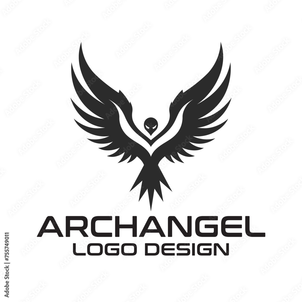 Archangel Vector Logo Design Stock Vector | Adobe Stock